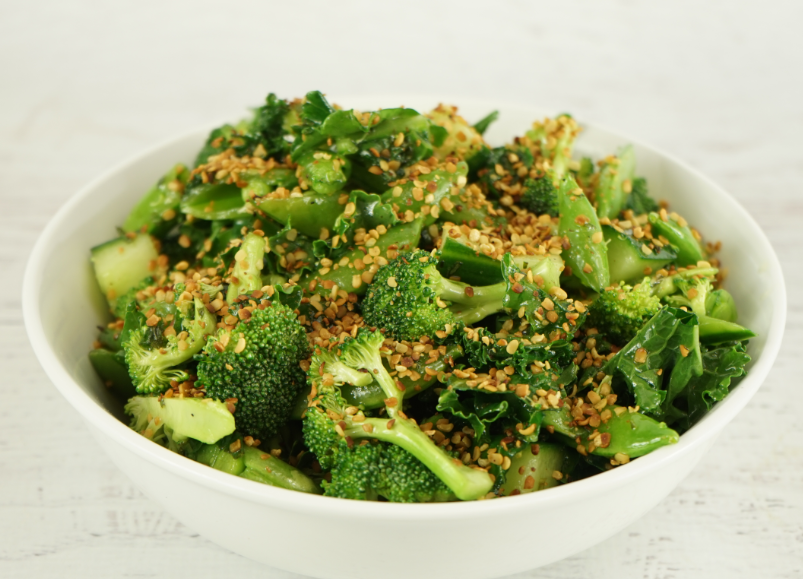 Broccoli and Snap Pea Salad with Toasted Hemp Seeds Recipe