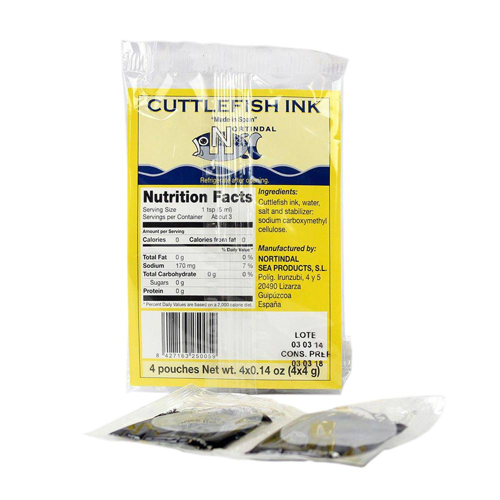 Nortindal Cuttlefish Ink Pouches 4x4g 4x4g 16 g | Ideal for pasta, rice ...
