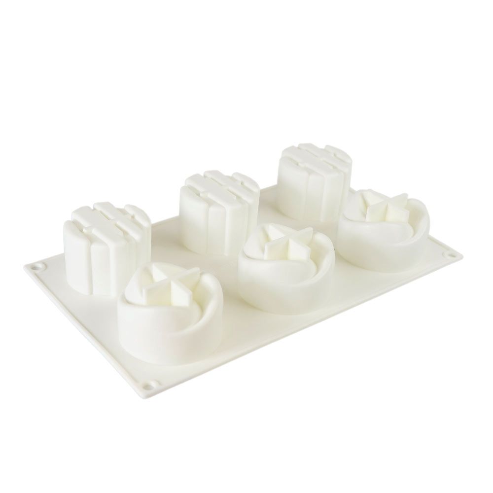 Silicone Mousse Mold Swirl & Geometric 6 Cavity 1 ct Artigee | Qualifirst