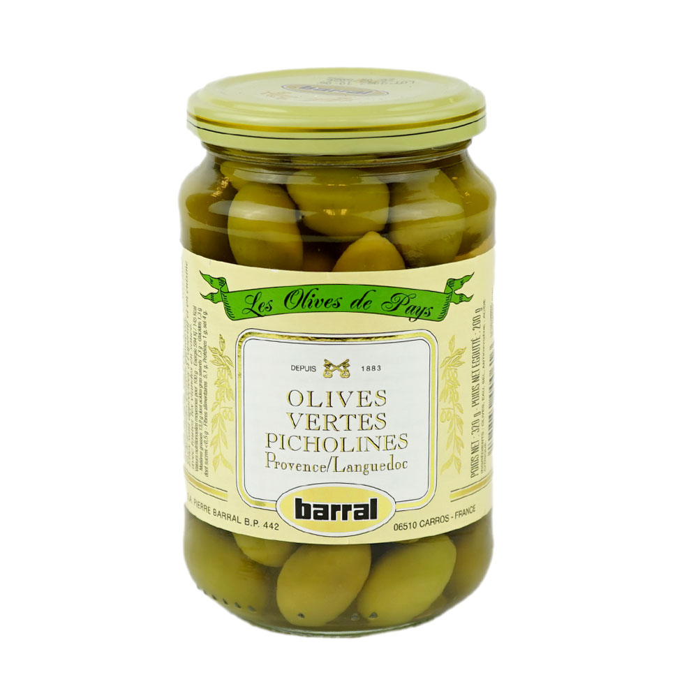 Barral Picholine Green Olives 370 ml The perfect cocktail olive