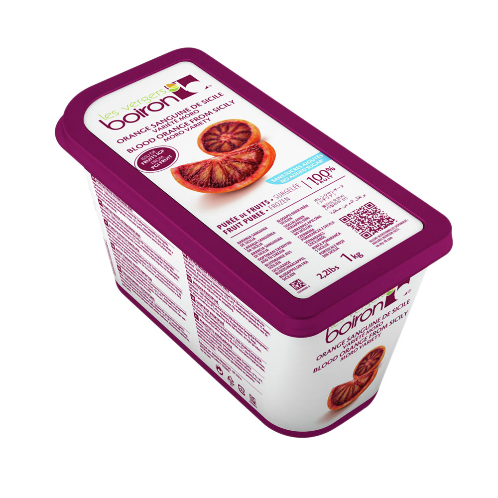 Blood Orange Puree Frozen 1 kg Boiron for desserts, salads, and cocktails