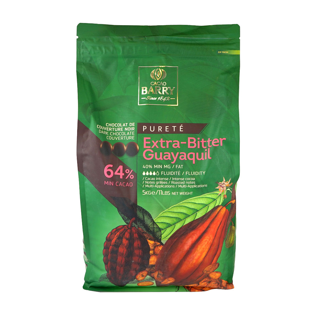 Cacao Barry Guayaquil Extra Bitter 64% Pistoles 5 kg | Premium Gourmet ...